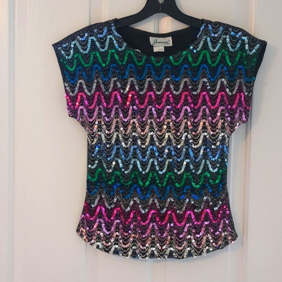joanna | Tops | Vintage Metallic Sequin Top | Poshmark